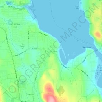 Port Hadlock topographic map, elevation, terrain