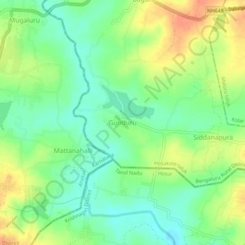 Gunduru topographic map, elevation, terrain