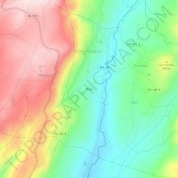 Mata topographic map, elevation, terrain