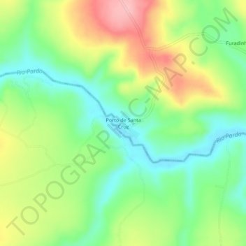 Porto de Santa Cruz topographic map, elevation, terrain