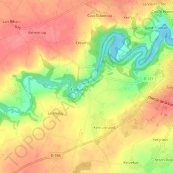 Le Guindy topographic map, elevation, terrain