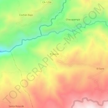 El Surco topographic map, elevation, terrain