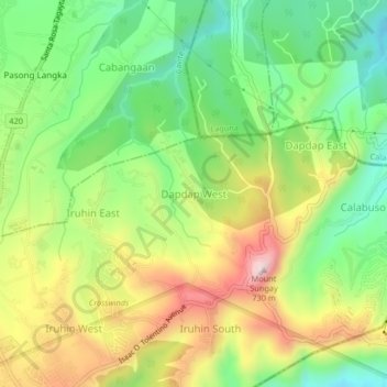 Dapdap West topographic map, elevation, terrain