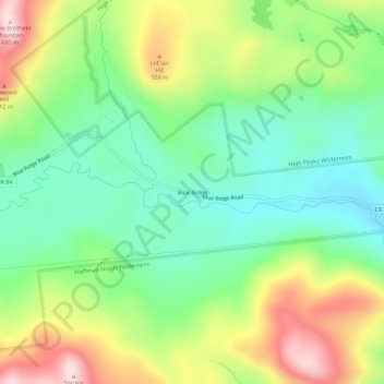 Blue Ridge topographic map, elevation, terrain
