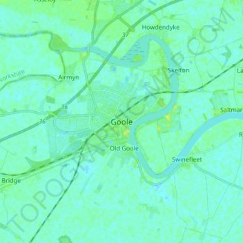 Goole topographic map, elevation, terrain
