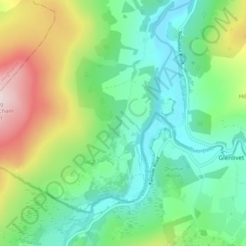 Chapeltown topographic map, elevation, terrain