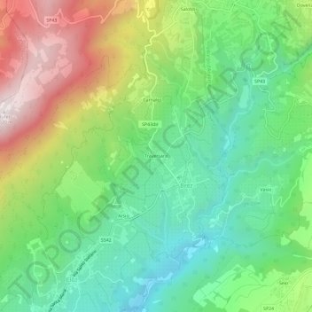 Traversara topographic map, elevation, terrain