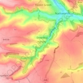 Horsley topographic map, elevation, terrain