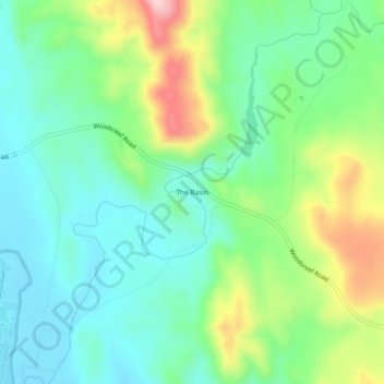 The Basin topographic map, elevation, terrain