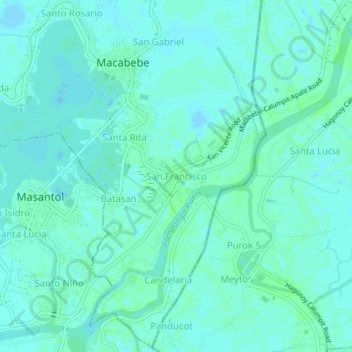 San Francisco topographic map, elevation, terrain