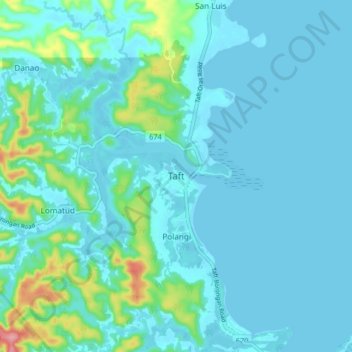 Taft topographic map, elevation, terrain
