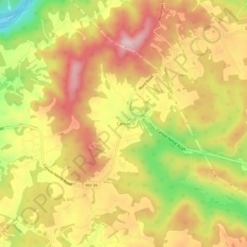 Canvas topographic map, elevation, terrain