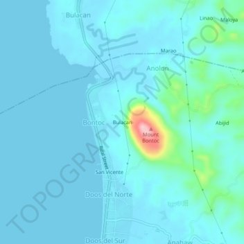 Bulacan topographic map, elevation, terrain