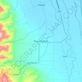 Bagumbayan topographic map, elevation, terrain
