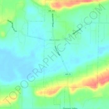 Wooster topographic map, elevation, terrain