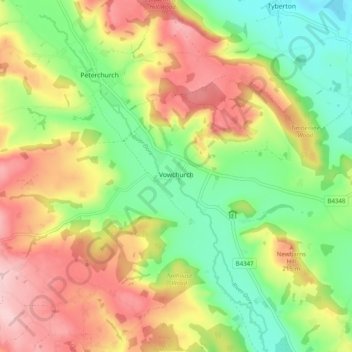 Vowchurch topographic map, elevation, terrain