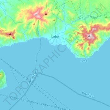 Lobo topographic map, elevation, terrain