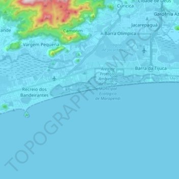 Barra da Tijuca Beach topographic map, elevation, terrain