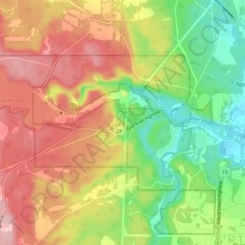 Elk Falls Provincial Park topographic map, elevation, terrain