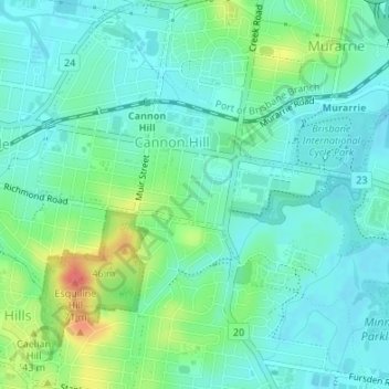 Cannon Hill topographic map, elevation, terrain