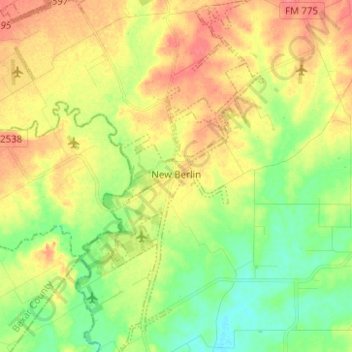 New Berlin topographic map, elevation, terrain