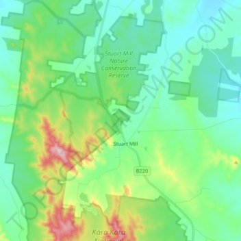 Stuart Mill topographic map, elevation, terrain