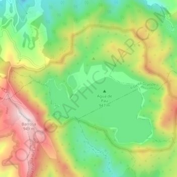 Reserva Natural da Lagoa do Fogo topographic map, elevation, terrain