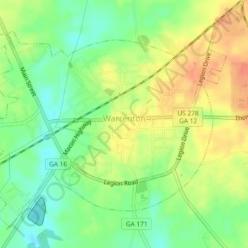 Warrenton topographic map, elevation, terrain