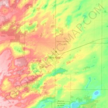 Santa Rosa topographic map, elevation, terrain