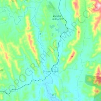 Stroud Road topographic map, elevation, terrain