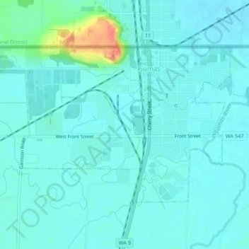 Sumas topographic map, elevation, terrain