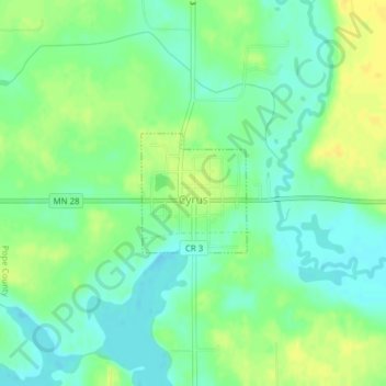 Cyrus topographic map, elevation, terrain