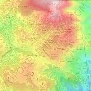 Wright Park topographic map, elevation, terrain