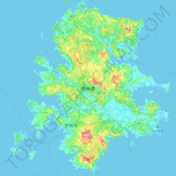 Iki Island topographic map, elevation, terrain