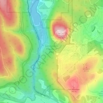 Goldstream Provincial Park topographic map, elevation, terrain