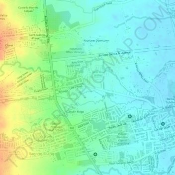Camacho topographic map, elevation, terrain