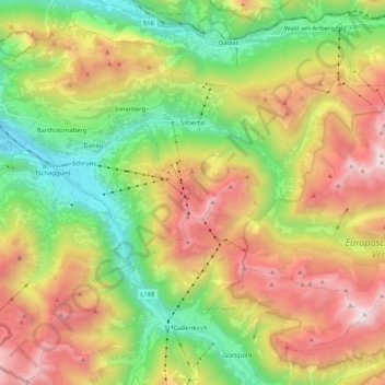 Gemeinde Silbertal topographic map, elevation, terrain