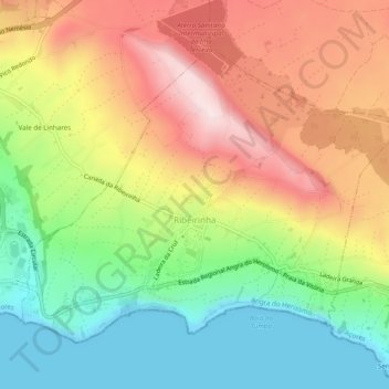 Ribeirinha topographic map, elevation, terrain