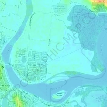 Innisfail Estate topographic map, elevation, terrain