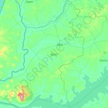 Apac topographic map, elevation, terrain