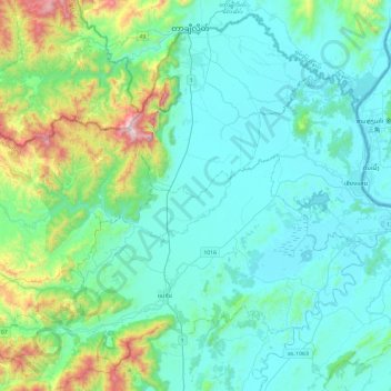 Kham River topographic map, elevation, terrain