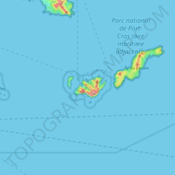 Parc national de Port-Cros (coeur terrestre et marin) topographic map ...
