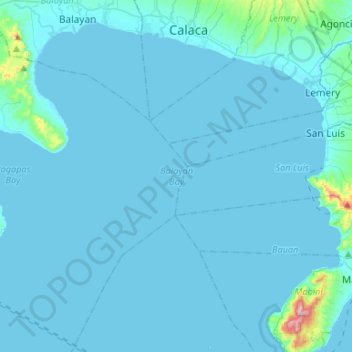 Balayan Bay topographic map, elevation, terrain