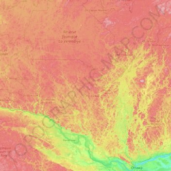 Outaouais topographic map, elevation, terrain