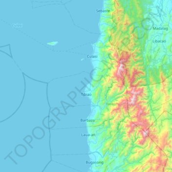 Tibiao topographic map, elevation, terrain