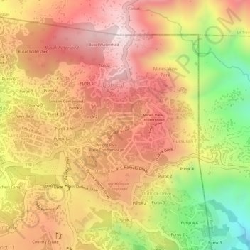 Gibraltar topographic map, elevation, terrain