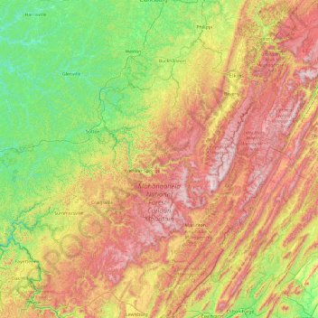 Monongahela National Forest - Canaan Mountain topographic map, elevation, terrain