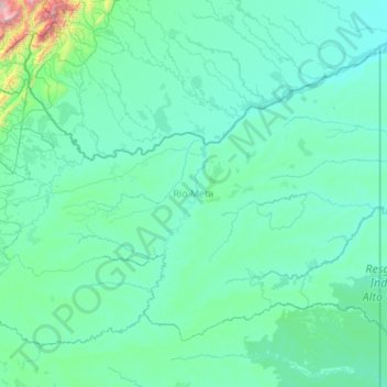 Rio Meta topographic map, elevation, terrain