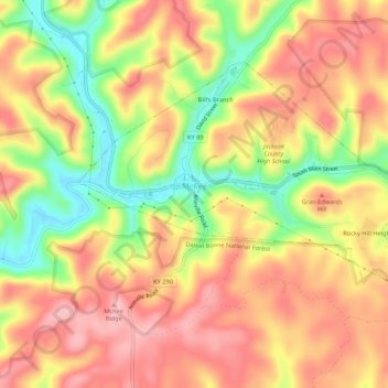 McKee topographic map, elevation, terrain
