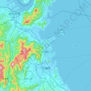 Kanda topographic map, elevation, terrain